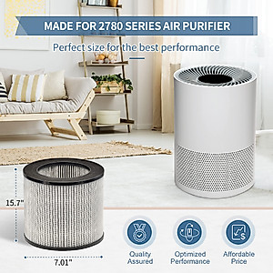 2801 Replacement Filter Compatible with Bissell MYair 2780A Air Pur-ifier Model 2801, 2780, 2780A, 2780B, 2780P, 27809 True HEPA Filter Replacement with car-bon and Pre-filter Part# 2801, Pack of 4