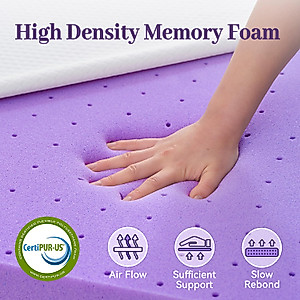 SINWEEK 3 Inch Gel Memory Foam Mattress Topper Full Size, Ventilated High Density Pad for Back Pain, Bed Topper with Removable Soft Cover, CertiPUR-US Certified