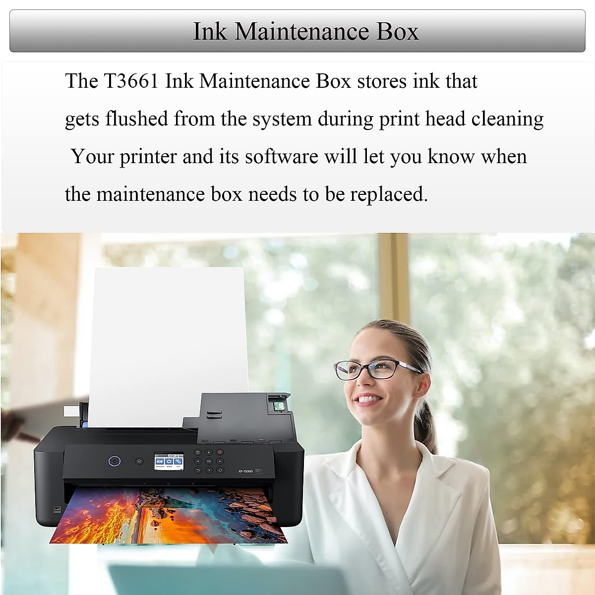 HLPRINT T3661 Ink Maintenance Box Remanufactured for Expression Photo HD XP-15000 XP-8500 XP-8600 Printer