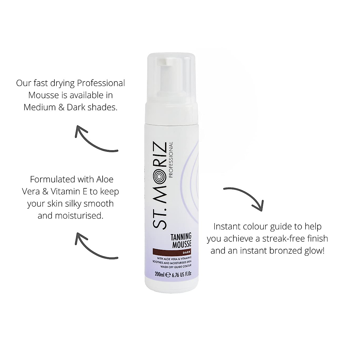 St Moriz Instant Self Tanning Mousse in Dark Tone - All Skin Types - 2 x 200 ml