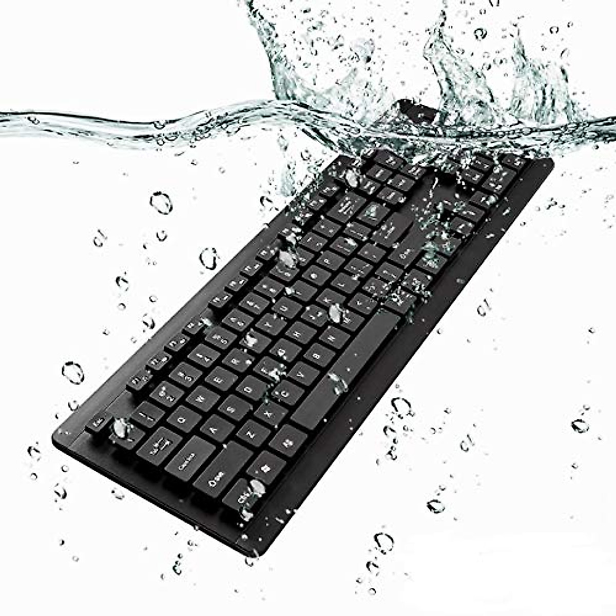 BoxWave Keyboard Compatible with Dell G15 Gaming (5515) (Keyboard AquaProof USB Keyboard, Washable Waterproof Water Resistant USB Keyboard for Dell G15 Gaming (5515) - Jet Black