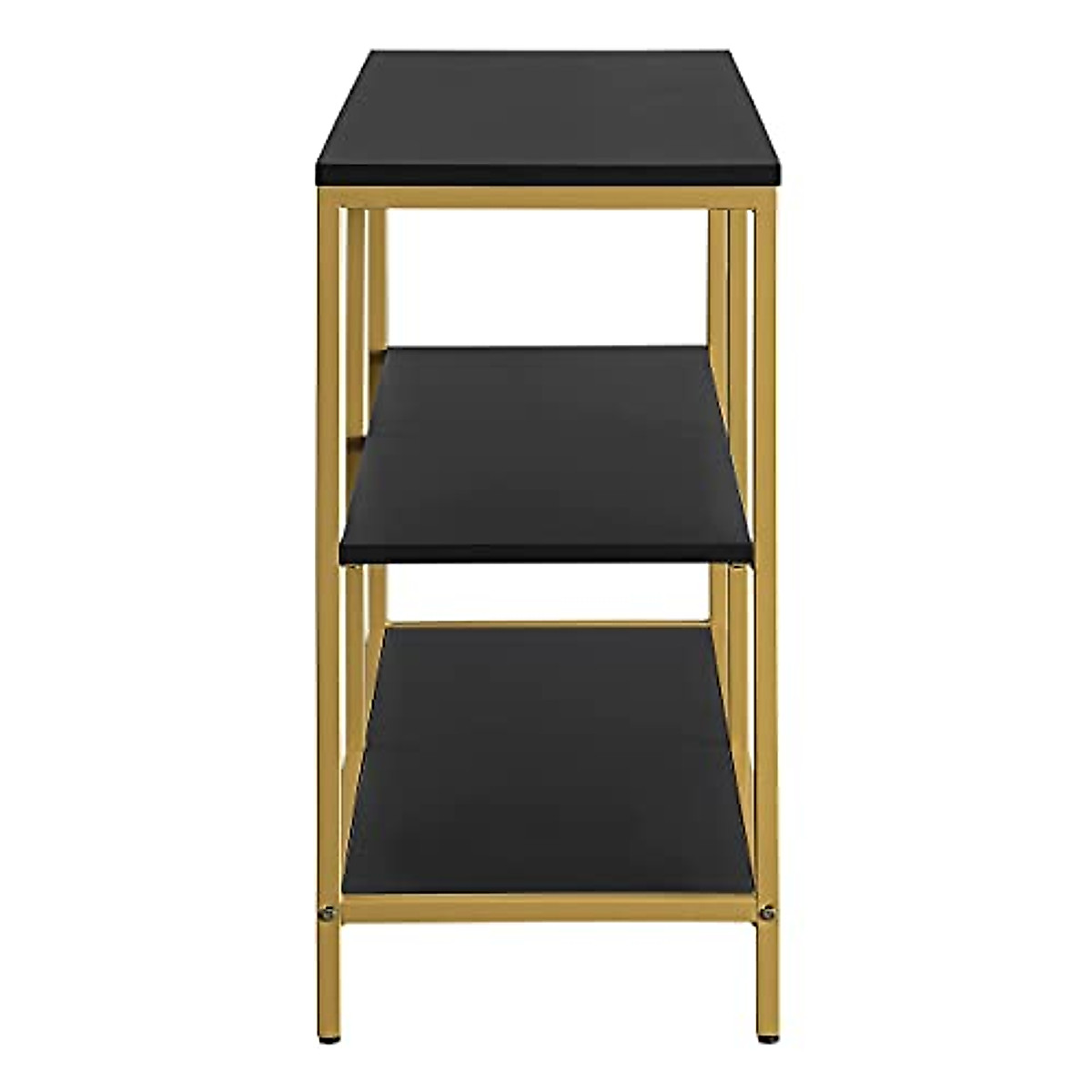 OSP Home Furnishings Modern Life Contemporary Double 3 Shelf Bookcase and Credenza, Black