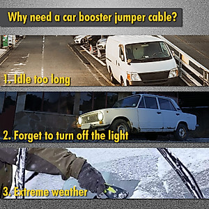 CARTMAN 4 Gauge 16 Feet Jumper Cables 300AMP Heavy Duty Booster Cable in Carry Bag