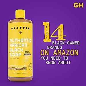 Alaffia Authentic African Black Soap Variety 2-Pack – All-In-One Liquid Soap, Travel-Size Eucalyptus Tea Tree + Full-Size Citrus Ginger Body Wash, Face Wash, Shampoo, Shaving Soap