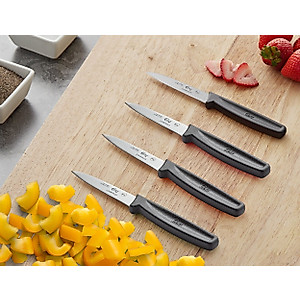 Paring Knives Set Of 4 Black Handle 3.25 inch Paring Dishwasher Safe Fruit Pairing Small Piece Choice Kitchen knive pack sharp professional pairing knive pack