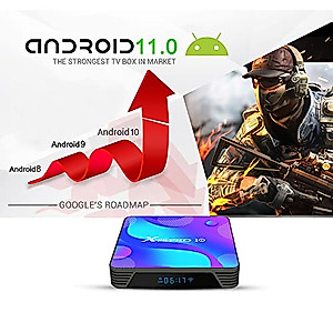 Android TV Box Android 11,4GB 128GB RK3318 4K TV Box,2.4G 5.8G WiFi Bluetooth 4.1 with Wireless Keyboard,4K Video TV Box (4GB 128GB)