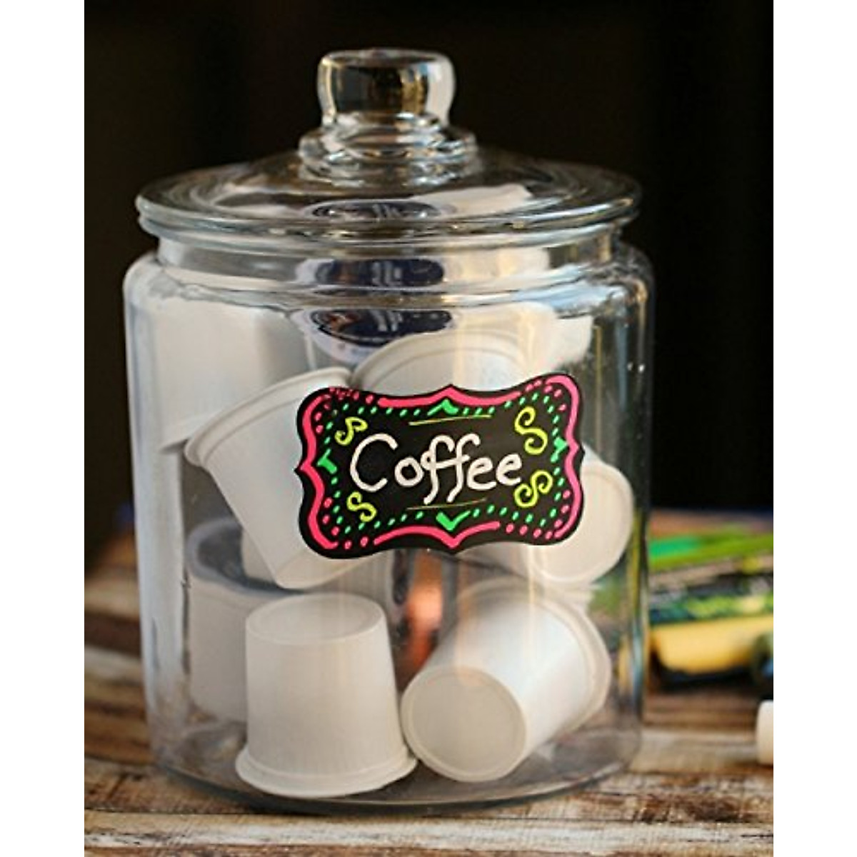 ONUPGO Chalkboard Labels - 150 Premium Reusable Chalkboard Stickers with 2 Chalk Marker to Decorate Your Pantry Storage & Office, Chalk Label Stickers for Spice Jars, Mason Jars, Spray Bottles