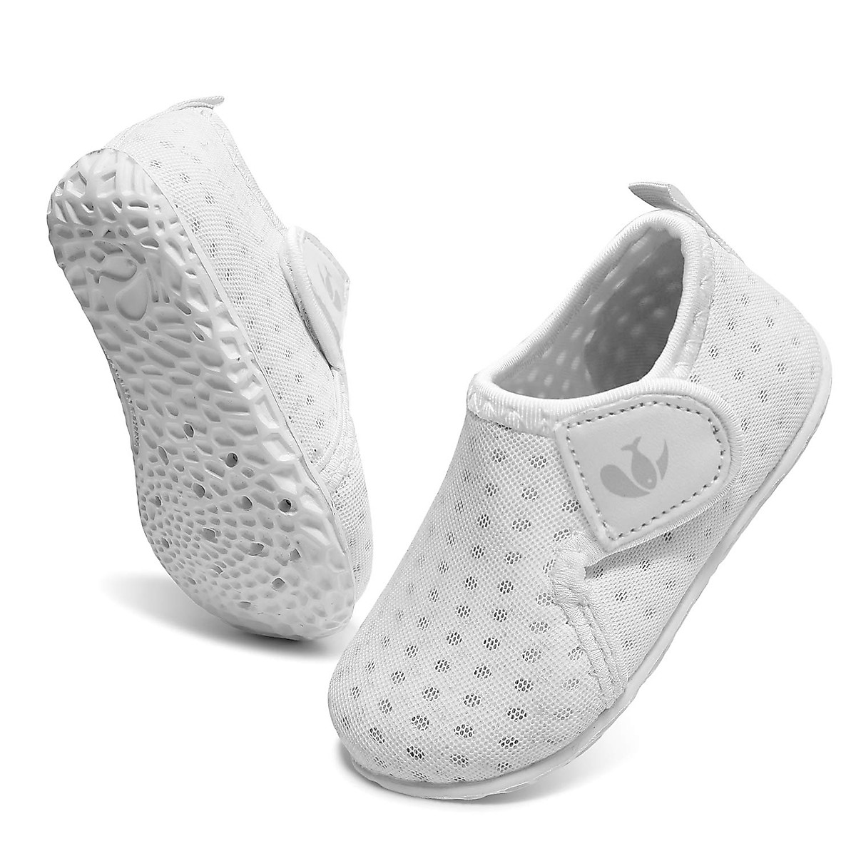 FEETCITY Water Shoes Quick Dry Barefoot Aqua Socks Swim Surf Pool Beach Yoga Shoe for Baby Boys and Girls White 12-18 Months Infant