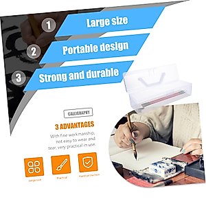SHINEOFI 4 Pcs Calligraphy Tool Box Clear Pencil Case Large Clear Storage Bins Containers with Lids Sundries Storage Case Painting Tools Storage Case Storage Cases Toolbox Plastic