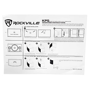 Pair RockvilIe KPS80 8" 800w Speakers w/Wall Brackets for Restaurant/Bar/Cafe