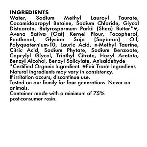 SheaMoisture Soothing Body Wash for Delicate Skin Oatmeal and Vitamin E Cruelty Free Skin Care, Made with Fair Trade Shea Butter 19.8 oz