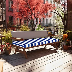 mudilun Bench Cushion Non-Slip Indoor/Outdoor Furniture Bench Cushions Waterproof Removable Cover with Ties Window Swing Patio Chair Pads 48x18x2.5 inch