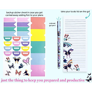 Vera Bradley Planner Accessories Pack, Fits Inside All VB Spiral Planners, Snap-In Pocket Folder with List Pad, Sticker Sheet, Gel Pen, and Magnetic Page Keeper, Butterfly By