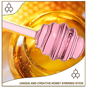 SHERCHPRY Glass Pot Honey Stirring Stick Glass Honey Dipper Honey Stir Stick Honey Server Spoon Jam Dipper Syrup Stirrer Honey Dispenser Honey Pot