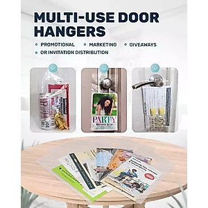 Skywin 1000 Door Hanger Bags 6 x 12 inches - Clear Door Hanger Bags Protects Flyers, Brochures, Notices, Printed Materials - Waterproof and Secure Door Knob Hanger for Outdoor Use (1000)