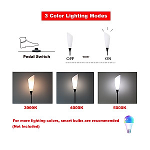 RSMCEKO Floor Lamp - Super Bright Torchiere Floor Lamp - Decorative Standing Pole Lamp Perfect for Living Room,Bedroom,Dining Room,Study,Game Room,Basement,Office.