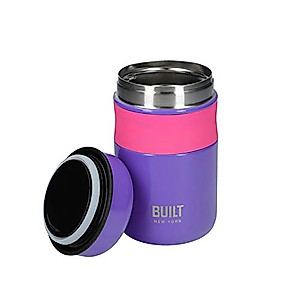 Built Double Wall Vacuum Insulated Flask for Hot and Cold Foods, 490 ml, Purple