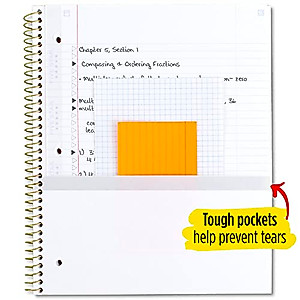 Five Star Spiral Notebook Plus Study App, 1-Subject, College Ruled Paper, 11" x 8-1/2", 100 Sheets, Design Will Vary (06348)