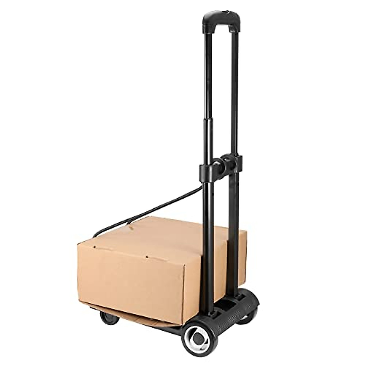 JEUIHAU Folding Hand Truck, 55 Lbs Capacity 2 Wheels Heavy Duty Solid Construction Utility Cart, Luggage Cart with Bungee Cord and Bag, Portable Fold Up for Luggage, Shopping, Moving
