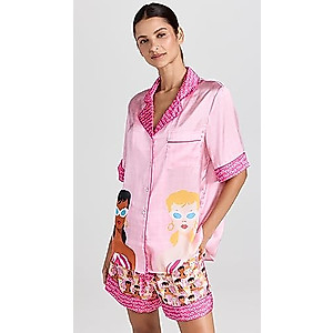 Karen Mabon Women's Barbie Short Set, Pink Multi, S