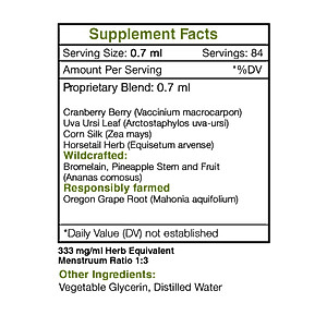 UTI Secret Alcohol-Free Extract, High-Potency Herbal Drops, Tincture Made from Cranberry, Bromelain, Pineapple, Uva Ursi, Oregon Grape, Corn Silk, Horsetail. Urinary Tract Formula 2 oz