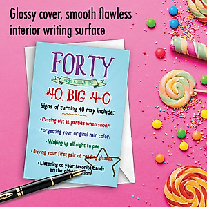 NobleWorks - Funny Milestone Birthday Greeting Card with Envelope (4.63 x 6.75 Inch) - Turning Forty C9272MBG