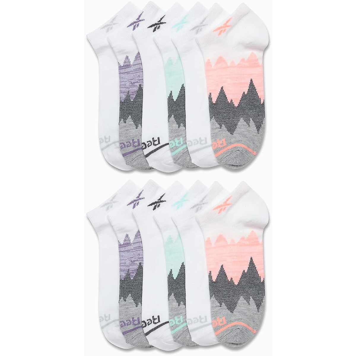 Reebok Women's Athletic Socks - Performance Low Cut Socks (12 Pack), Size 4-10, Coral Pink/White