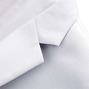 Men's Slim Fit Double Breasted Jacket Slim Fit Business Daily Prom Blazer Peak Lapel Groom Wedding Party Suit Coat (White 2,X-Large)