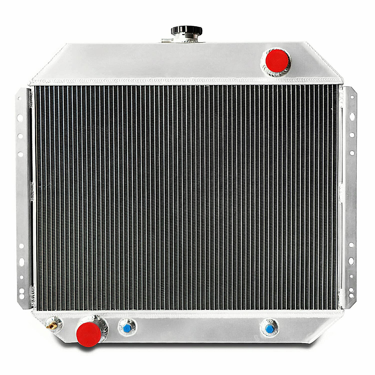 Rubivel 433 Radiator Replacement for 1966-1979 Ford F100 F150 F250 F350 Bronco 1967 1968 1969 1970 1971 1972 1973 1974 1975 1976 1977 1978, 4 Row All Aluminum Radiator+ Shroud Fan+Thermostat Relay