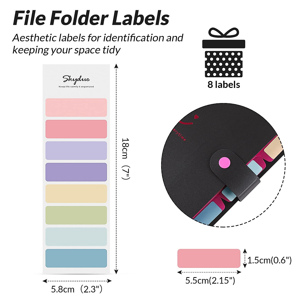 SKYDUE Letter A4 Paper Expanding File Folder Pockets Accordion Document Organizer (Black)