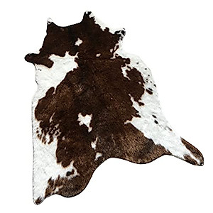 Cow Print Rug Fun Faux Cowhide Area Rug Skin Rug Animal Printed Carpet for Decorating Kids Room ，43.3" x 33"