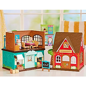 Lil Woodzeez – Toy Figures Playhouse – Miniature Movie Theatre – Stackable – Storybook Playset – Posable Figures & Cinema with Furniture – 3 Years +