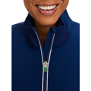 Healing Hands Womens Scrub Jacket 2 Pocket HH360 5067 Carly Zip Up Stylish Women Jacket Navy L