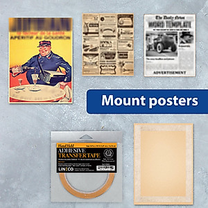 Lineco, Reverse Wound Acid Free 2 mil Adesive Transfer Hand Held ATG Tape. Used in Picture Framing, Mounting of Materials Such as Paper, Wood, Plastics, and Metals