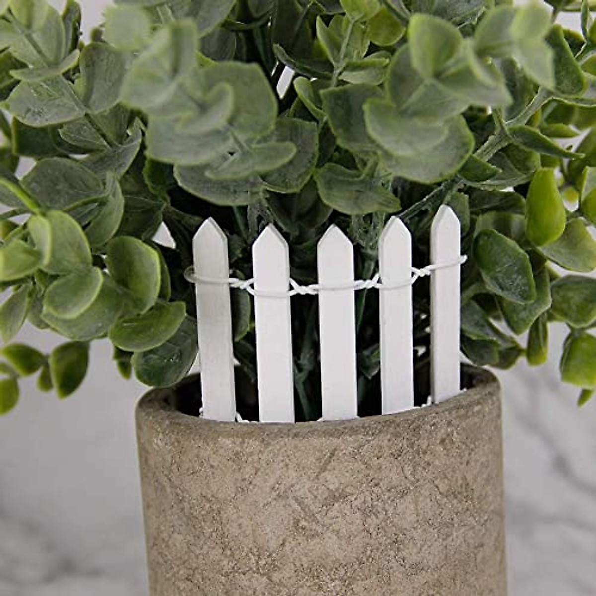 Prsildan 40 Inches Miniature Fairy Garden Fence, DIY Wood Picket Fence Mini Ornament for Dollhouse