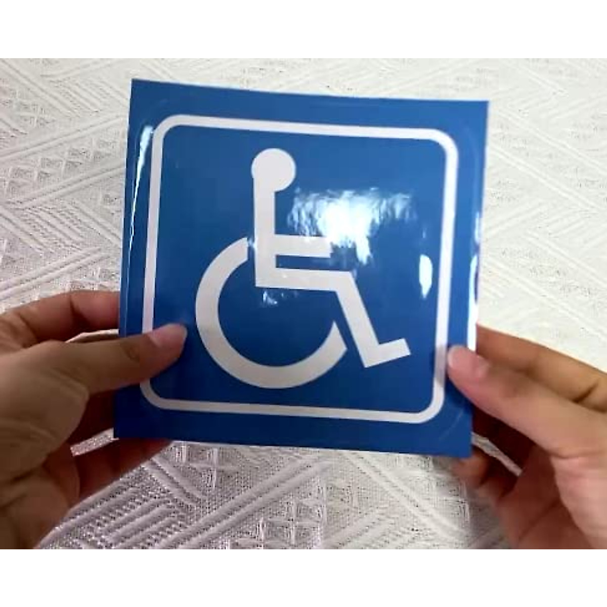 Handicap Sticker Decals, 15 Pack 5 in x 5 in Disabled Wheelchair Accessible Vinyl Labels Glossy Premium UV Protected Self Adhesive for Indoors & Outdoors