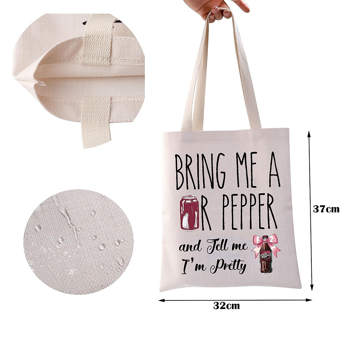 ZJXHPO Soda Tote Bag Soda Addict Reusable Grocery Shopping Bag Vodka Drinker Shoulder Bag Soda Drinking Lover Gift (Pretty Tote)