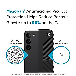 Speck Black Samsung Galaxy S23 Case - Drop Protection, Extra Grip, Scratch Resistant & Shock-Absorbent Case for Galaxy S23 - Slim Design Grip Protection S23 Black Case - Grip Case Presidio2