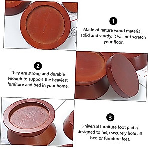 BUTIFULSIC 3pcs Furniture Booster Solid Wood Bed Frame Chair Sofa Bed Frame Adjustable Sofa Risers Table Risers Furniture Grip Bed Foot Pad Bed Risers Furniture Foot Pads Foot of Bed Brown