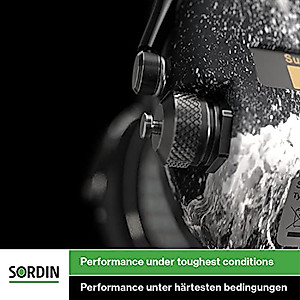 Sordin Supreme PRO X - Adjustable Hearing Protection Ear Muffs with LED Light and Gel Seals - Leather Headband and Green Cups