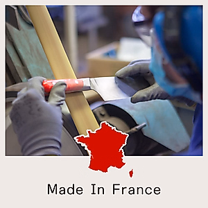 Made In Cookware - 7" Santoku Knife - Crafted in France - Full Tang With Pomme Red Handle