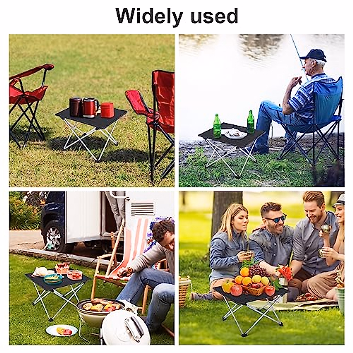 Portable Camping Table Small,Camping Tables,Ultralight Aluminum Folding Beach Table with Carrying Bag for Outdoor Cooking, Picnic, Camp, Boat, Travel-15.6" x 13.6"