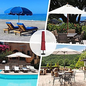 Easy-Going Patio Umbrella Cover Outdoor Market Umbrella Cover with Zipper and Storage Bag Waterproof Cantilever Parasol Cover for 7ft to 11ft Umbrella, Red