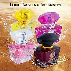 NovoGlow Verse 4-Piece Mini Fragrance Set for Women - Refreshing Combinations of Floral, Fruity & Woody Scents - Gift Choice with Natural, Mild & Non-Irritating Ingredients - Kimberly's Kiss