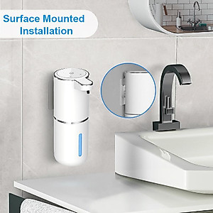 Automatic Foaming Soap Dispenser - Hand Free Pump Touchless Soap Dispenser Electric Dispenser with 380ml, USB Rechargeable 4levels Adjustable Dispenser for Bathroom Kitchen