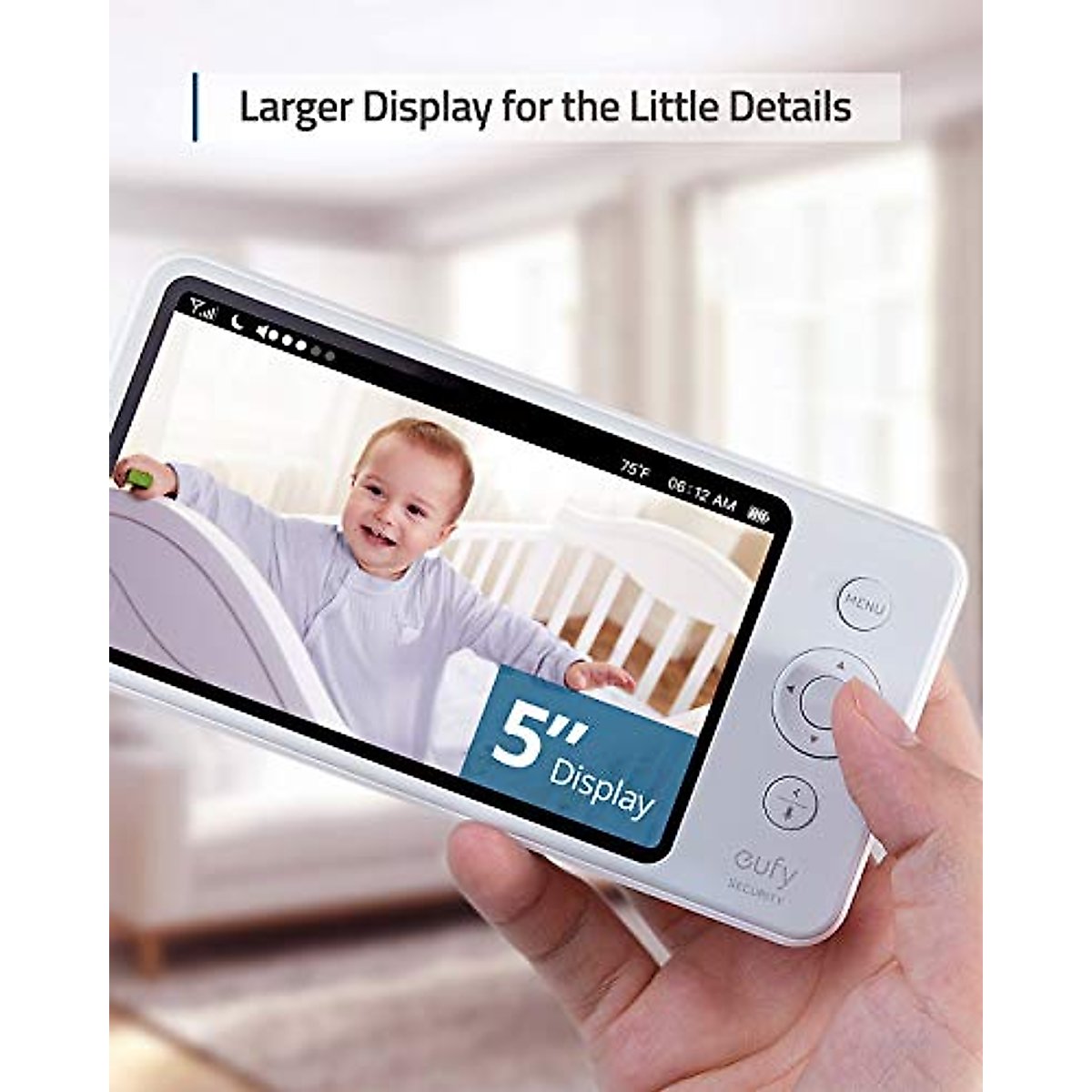eufy Security, SpaceView Pro Video Baby Monitor with 5" Screen, Two-Way Audio, Security Camera, 720p, Pan & Tilt, Night Vision, Lullaby Player, Wide Angle Lens Not Included (No App Required)