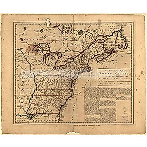 1763 Map| An accurate map of North America describing and distinguishing the British and Fr