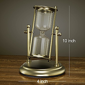 SuLiao Empty Hourglass Fillable, Brass 360° Rotating DIY Sand Timer, Unity Sand Hourglass for Wedding Ceremony Set, Large Antique Without Sand Clock Sandglass for Desk Home Office Decorative
