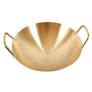 Garneck Amphora Golden Pot Frying Pan Ramyun Pot Ramen Noodles Pan Soup Pan Seafood Making Seafood Pot Cooking Utensil Stainless Pot Golden Ramen Pot Omelet Paella Pans Stainless Steel