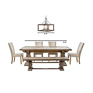 Home Decorators Collection Boswell Quarter 5-Light Galvanized Pendant with Painted Chestnut Wood Accents